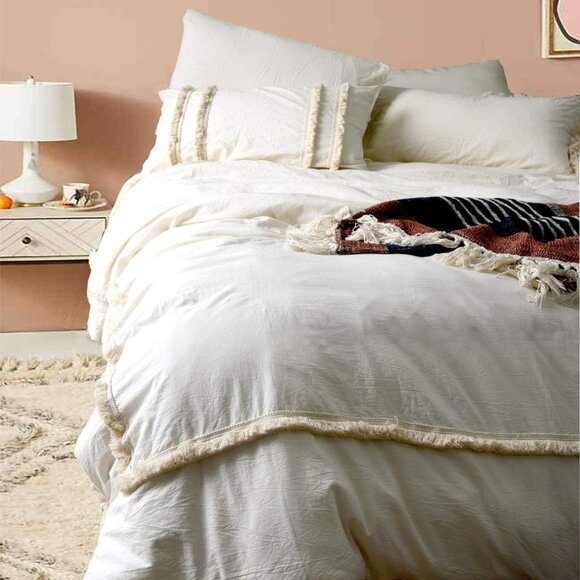 Bedding | Flber Ivory Duvet Cover Tufted Boho Bedding Comforter Queen ...